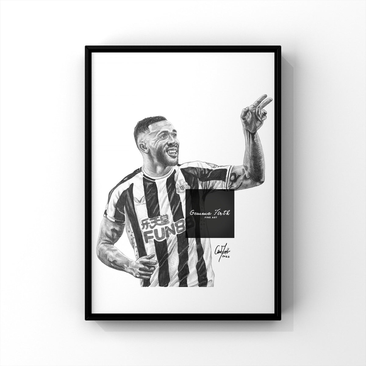 Callum Wilson Drawing Newcastle themed drawing Poster Print – gfirthart