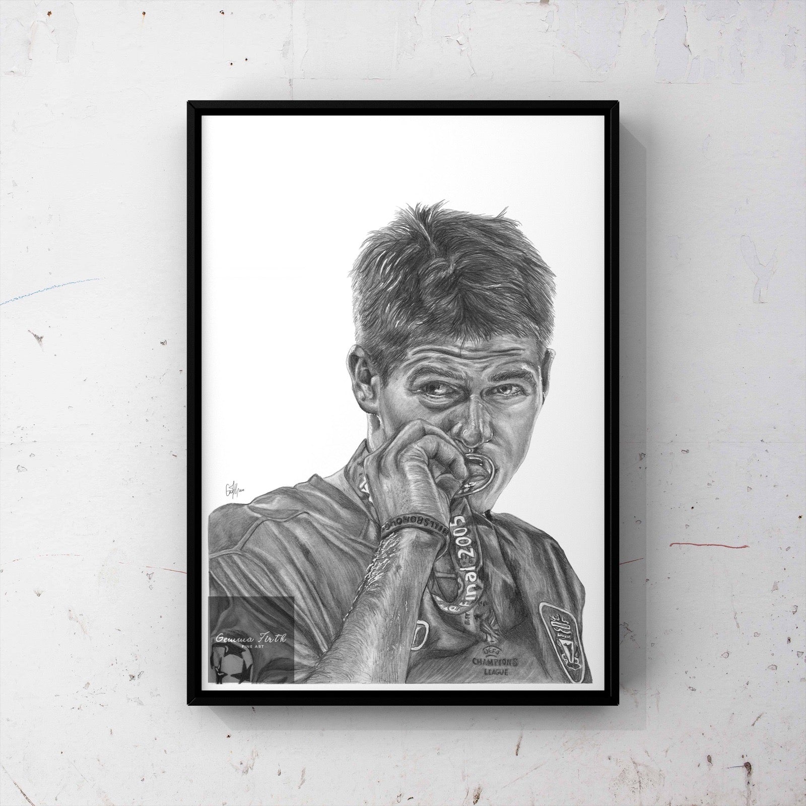Steven Gerrard pencil drawing print Liverpool themed design – gfirthart