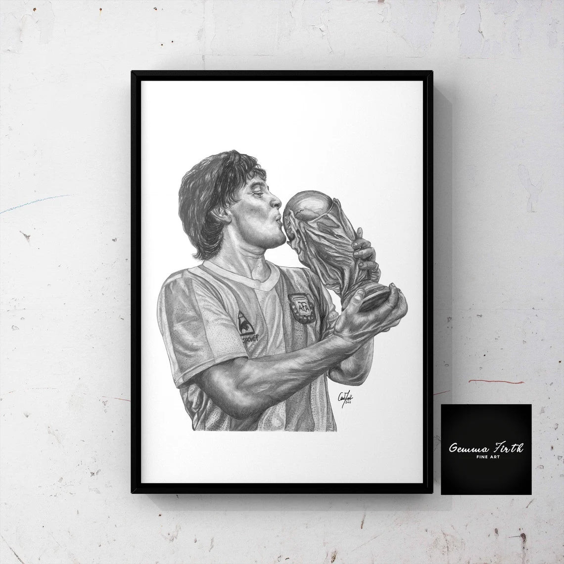 Diego Maradona Drawing Poster Print – gfirthart